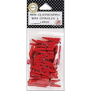 Canvas Corp CVS2137 1-Inch-by-.25-Inch Mini Red Clothespins 25 Pieces