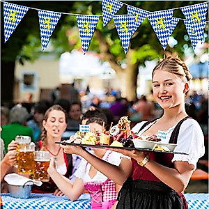 UOMNICUE 3 Pack Oktoberfest Decorations Pennant Flag Banner, 98 Feet Double Side Blue White Waterproof Oktoberfest Banners Flag Pennant for Oktoberfest Festival Outdoor Party Decorations Supplies