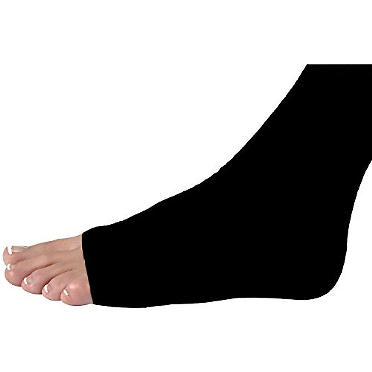 JOBST Relief Thigh High Graduated Compression Socks, 20-30 mmHg - Comfortable Unisex Design with Silicone Dot Band - Open Toe, Black, Large