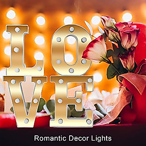 Coitak LOVE Marquee Letter Lights Sign LED Decor Lights Night Light Wedding Birthday Party Home Bar Decoration
