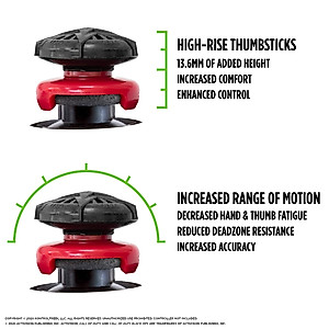KontrolFreek Call of Duty: Black Ops Cold War Performance Thumbsticks for PlayStation 4 (PS4) and PlayStation 5 (PS5) | 2 High-Rise, Convex | Black/Red
