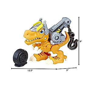 Chomp Squad Playskool Dino Bundle, Dinosaur Toy 3-Pack with Backsplash, Tow Zone and Drill Bite Dinosaur Figures for Kids 3 Years and Up
