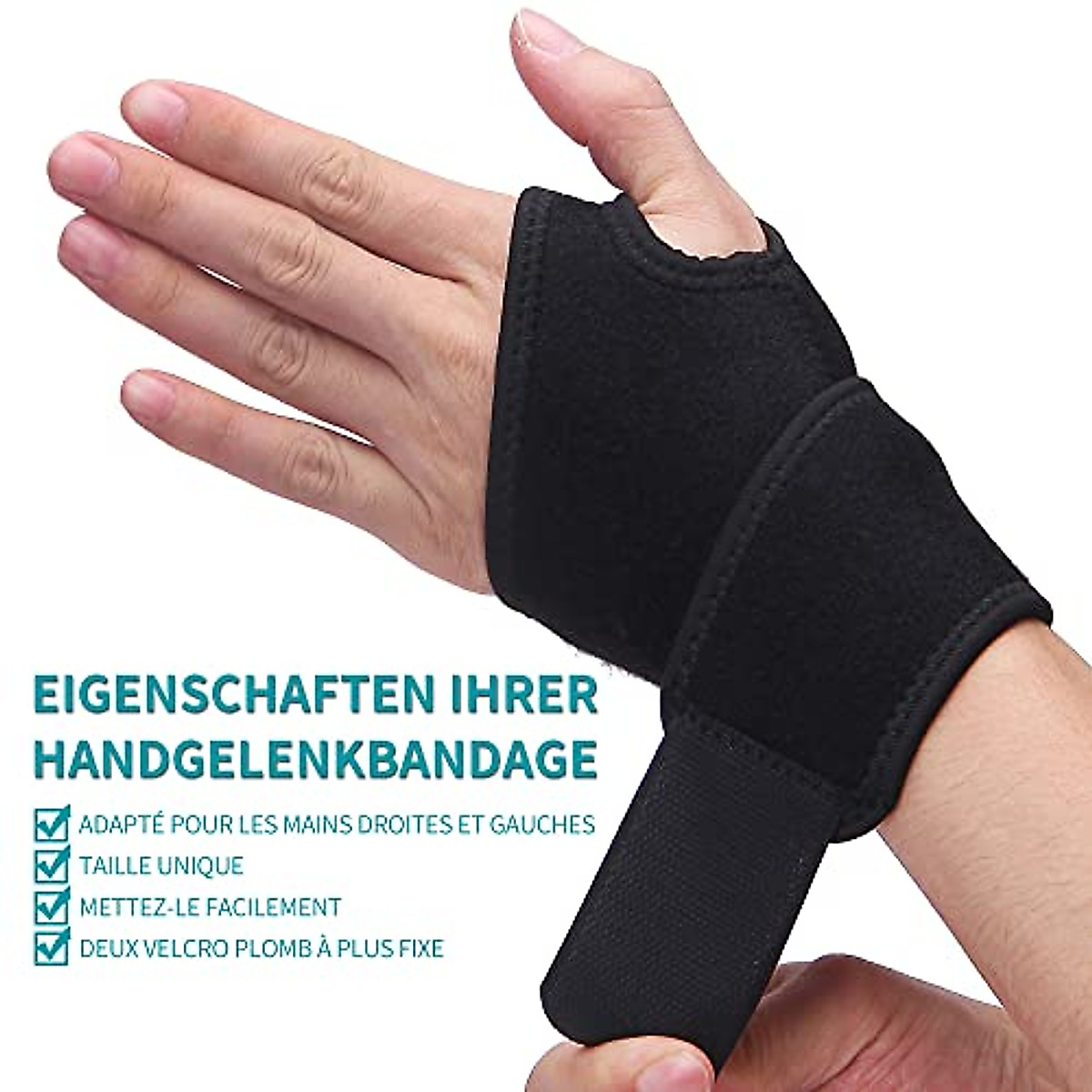 Wrist Brace for Carpal Tunnel, Breathable and Adjustable Wrist Support Brace for Arthritis and Tendinitis, Wrist Compression Wrap for Pain Relief, One Size Fits Left or Right Hand – Single