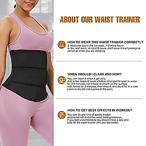 FeelinGirl Waist Trainer for Women Long Torso Waist Trainer Lower Belly Fat Workout Waist Trainer XX-Large