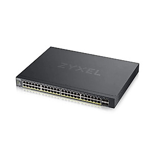 ZYXEL 52-Port PoE Switch Gigabit Ethernet Smart (XGS1930-52HPV2) - Managed, with 48x PoE+ @ 375W, 4x 10G SFP+, Optional Nebula Cloud Management, Rackmount, Limited Lifetime Protection