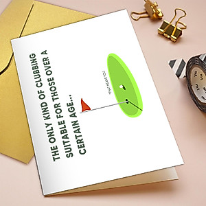 Qiliji Funny Golf Birthday Card for Husband Dad Granddad, Happy Birthday Card for Aged Golfers, Clubbing Suitable For Those Over A Certain Age