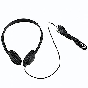 Soundnetic SNCCV Classroom Stereo Headphones with Leatherette Earpads and Volume Control, Black, Count of 10, Pack of 1