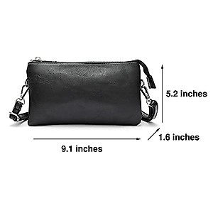 cuiab Vegan Leather Wristlet Clutch Small Handbag crossbody purse for women, Includes Adjustable Shoulder and Wrist Straps