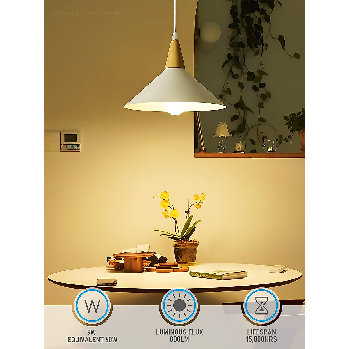 TORCHSTAR A19 LED Light Bulbs 60W Equivalent, UL Listed, 3000K Warm White, Dimmable, 9W, 800lm, Flicker Free, E26 Standard Base LED Bulb for Ceiling Fan, Lamp, 15,000hrs, Pack of 6