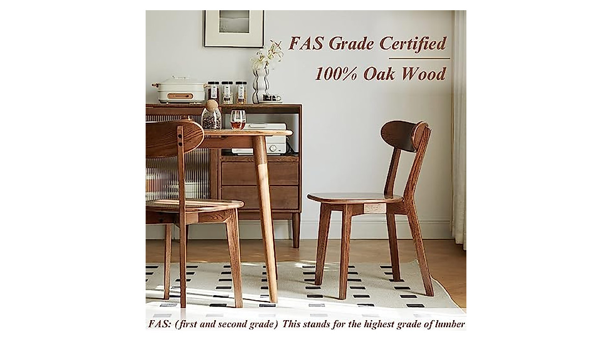 Bamskov Solid Oak Dining Chairs Set of 2 - Style & Comfort