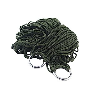 CLISPEED Hammock Swing Mesh Garden Hammock Camping Picnic Dark Swing Amy Hammocks Bed Travel Hanging Rope Net for Green Hunting Sleeping Outdoor Comfortable Leisure Indoor Nylon Beds Hiking Amacas