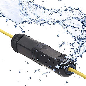 VCE Waterproof RJ45 Coupler IP67, CAT6/CAT5E/CAT5 Female to Female Coupler Connector Shielded 8Pin for Outdoor Ethernet LAN Cable, 2-Pack