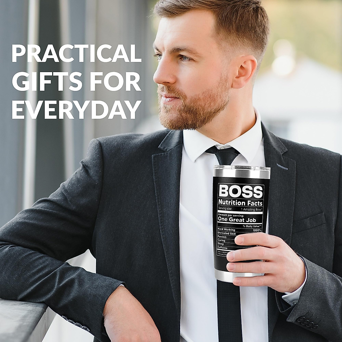 Tinasona Black Best Boss Gifts for Men Women You’re A Great Bosses Tumbler 20 Oz Cup Birthday Christmas Gifts for Boss Day Funny Coffee Mug Cup