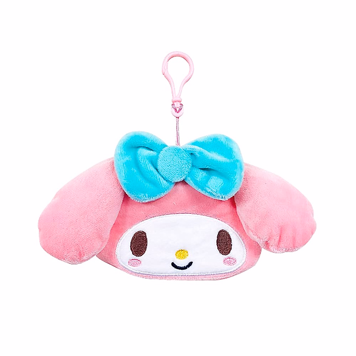 My Melody Cute Soft Pink Plush Coin Wallet Pouch Bag w/Bag Clip