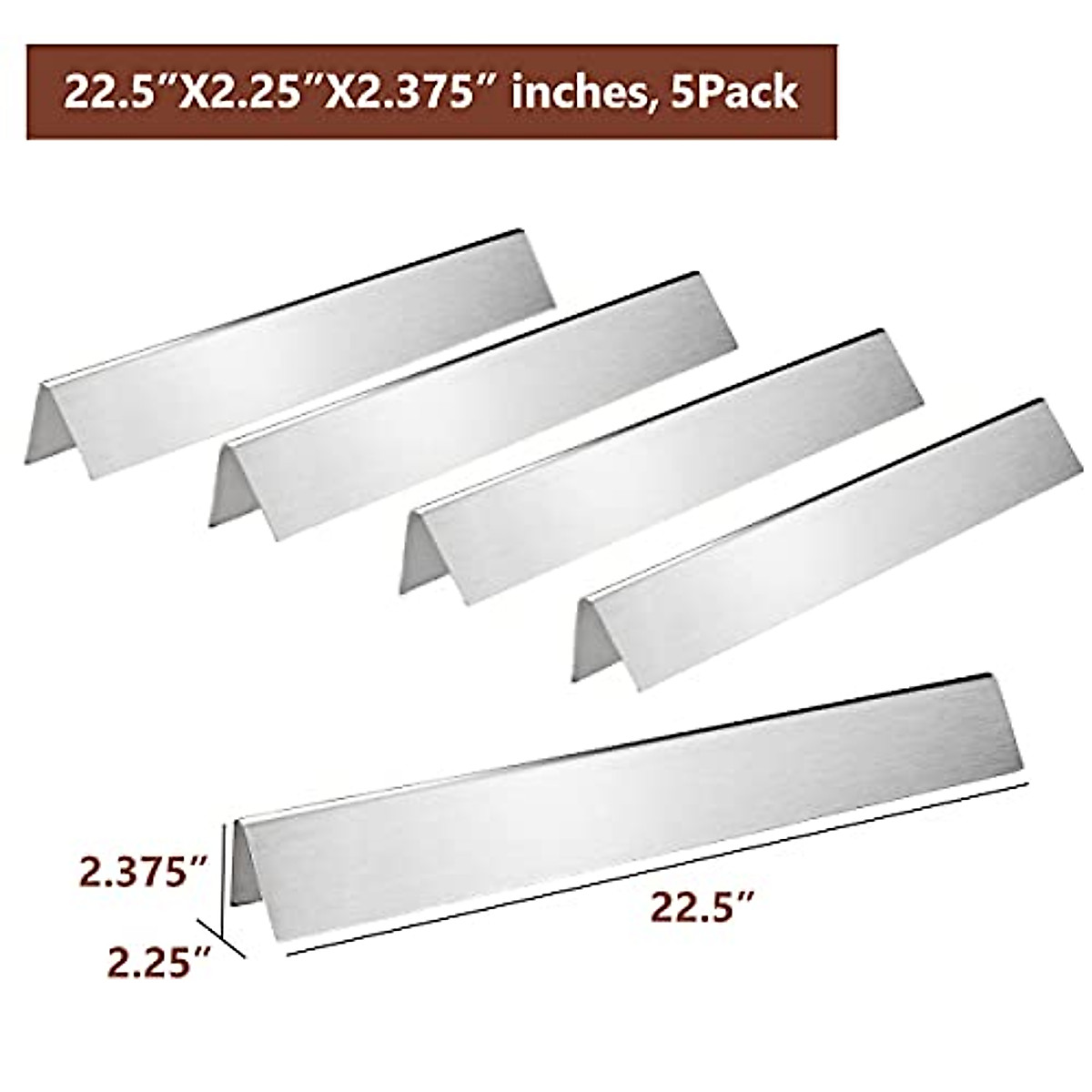 QuliMetal 7537/65903 22.5" Flavor Bars for Weber Spirit 300 Series(with Side Burner Knobs), Spirit E310, E320, Spirit 700, Genesis Silver Gold Platinum B/C, Weber 900, Heat Plates for Weber 7536