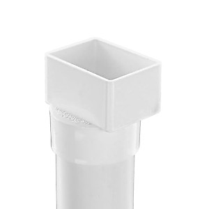NDS 903 Styrene Downspout Adapter, 2-Inch by 3-Inch by 3-Inch, White Solvent