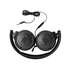 JBL TUNE 500 Wired On-Ear Headphones with One-Button Remote/Mic - Black (Renewed)