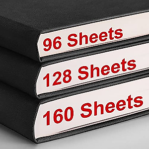 AHGXG Thick Journal Lined Notebook - 320 Numbered Pages Journal for Writing A5 Notebook College Ruled, 100gsm Lined Paper, Leather Hardcover, for Women Men Work Office School, 5.75'' X 8.38''-Black