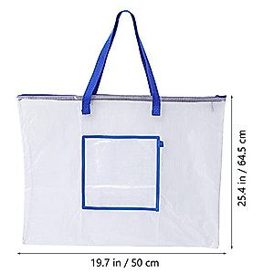Healifty Art Portfolio Tote Bag PVC Waterproof Painting Board Storage Bag Drawing Tools Carry Bag for Bulletin Boards Artwork Charts and Teaching Material Blue