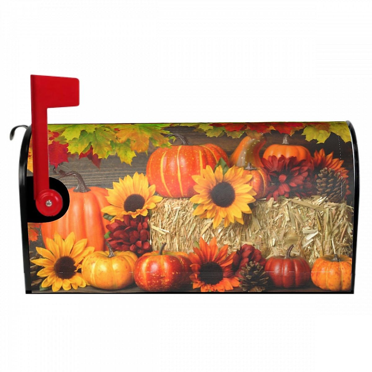 Fall Magnetic Mailbox Covers Standard Size 18 X 21 Sunflower Pumpkin Maple Leaf Mailbox Cover Autumn Thanksgiving Welcome Decorations Mailbox Wrap Post Letter Box Covers Decor for Outdoor Home Garden
