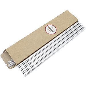 Super Big Drinking Straws Set 12" Extra Long 1/2" Extra Wide Reusable 304 Food-Grade 18/8 Stainless Steel for Frozen Drinks Boba Bubble Tea Smoothies and Shakes - Set of 4 with 2 Cleaning Brushes