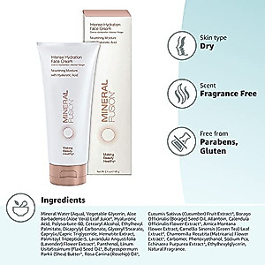 Mineral Fusion Facial Moisturizer - Intense Hydration Face Cream with Hyarulonic Acid, Shea Butter & Rosehip Oil, Moisturizing & Nourishing for Dry Skin, 3.4 oz