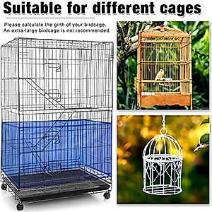 TOPINCN Bird Cage Cover, Ventilated Nylon Bird Cage Cover Shell Skirt Seed Feather Catcher Soft Skirt Guard Birdcage Nylon Mesh Netting Pet Products (Blue)