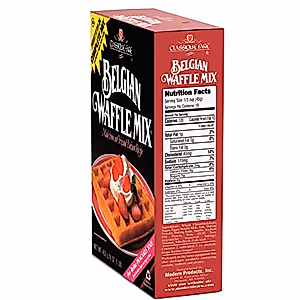 Classique Fare Belgian Waffle Mix - Makes Light and Crisp Waffles, Pancakes, Muffins & Crepes - Works with Waffle Maker - Fast and Fresh Breakfast Foods - 16 Oz Boxes (Pack of 3)