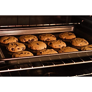 SuperMa 3 Pack Deep Baking Pans Set Nonstick Rectangular Cookie Sheets 9 11 13 Inch Baking Sheets for Baking Bread, Toaster Bakeware Gold