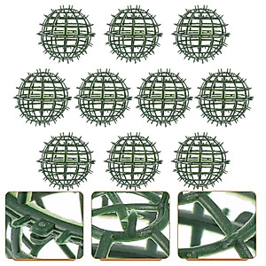 EXCEART 10pcs Plastic Frame for Artificial Boxwood Topiary Ball DIY Flower Ball Grass Balls Flower Arrangement Holder Egg Floral Cage for Garden Home Decor, 10X10cm, (X5GV50I014T16O)