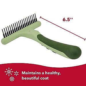 Coastal Pet Safari Dog Single Row Undercoat Rake - Undercoat Brush for Dogs with Medium and Long Hair - Dog Detangler Comb and Dematting Brush - Single Row