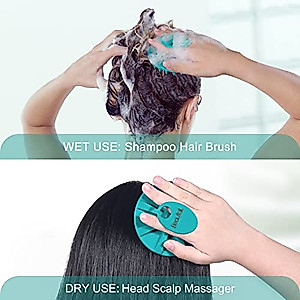 BEAUTAIL Hair Scalp Massager Shampoo Brush, Soft Silicone Head Care Scrubber and Exfoliator for Dandruff Removal and Hair Growth, Shower Washing Hair Scrub Brush Tool for Women Men Pet, 1 Pack, Blue