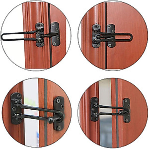 SAISN Door Reinforcement Lock Latch Swing Bar Lock for Home Security Front Door Locks for Kids Thicken Solid Aluminium Alloy (Silver)