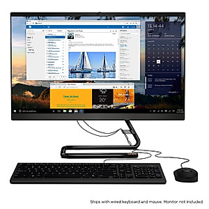 Lenovo IdeaCentre AIO 3, 24 All-in-One Computer, AMD Ryzen 3 4300U Mobile Processor, Integrated Graphics, 8GB DDR4, 256GB M.2 Name SSD, DVD RW Drive, Windows 10, F0EW005TUS, Business Black (Renewed)