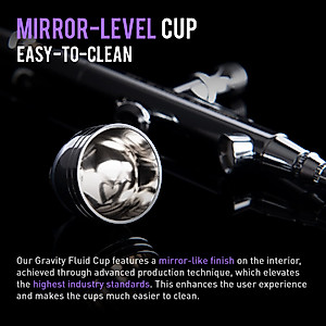 Gaahleri Airbrush Kit, Airbrush Gun with Dual-Action, Gravity Fluid Cup 1/4 oz, Air Brush Kit, Needle Sets 0.38 & 0.5 mm Cutaway Handle, All-Purpose for Makeup Model Coloring Painting Nail Art Cake