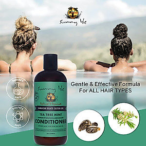Sunny Isle Jamaican Black Castor Oil Tea Tree Mint Conditioner 12oz | Extreme Hydration & Detangling | Hair Growth & Itchy Scalp