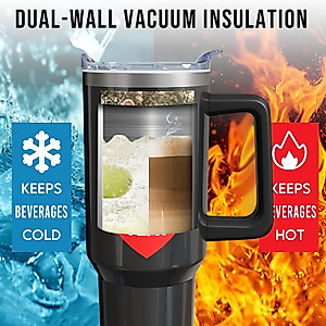 Personalized Gifts 40 Oz Tumbler with Handle and Straw, Custom Tumbler with Add Name, Photo, or Logo, Stainless Steel Double Walled Vacuum Insulated Cup, Customized Photo Gifts for Women Men