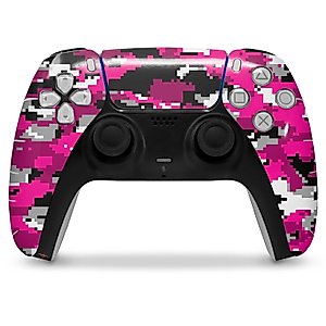 WraptorSkinz Skin Wrap compatible with Sony PS5 DualSense Controller WraptorCamo Digital Camo Hot Pink (CONTROLLER NOT INCLUDED)