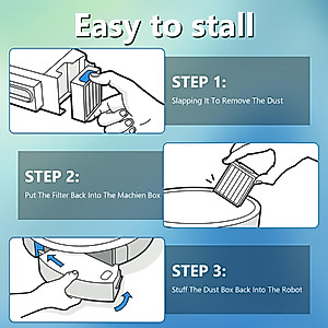 Filters Replacement Fit for i-Robot Roomba E I & J Series i7 i7+/plus i3 i3+ i4 i6 i6+ i8 i8+ E5 E6 E7 Robot Vacuum Cleaner, 6 Pack Room-ba Filter Replacements + 1 Cleaning Brush