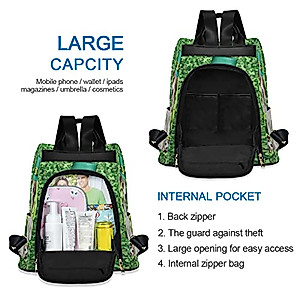 ALAZA Irish Shamrock Patricks Day Hat Women Backpack Anti Theft Back Pack Shoulder Fashion Bag Purse