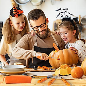 Zacsync Halloween Pumpkin Carving Kit, 10PCS Professional Pumpkin Carving Tools Set, Heavy Duty Stainless Steel Sculpting Tool for kids or adults, Pumpkin Carving Knife with plates for Halloween