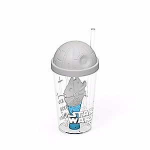 Zak Designs Star Wars Ep4 22oz Sculpt Tumbler, Made of Durable Plastic, Unique Novelty Treasure Cup (SW Episode IV Movie Millennium Falcon, BPA-Free)