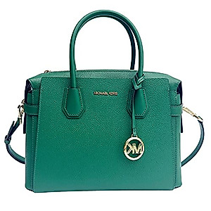 Michael Kors Mercer Belted Medium Top Zip Satchel (Jewel Green)
