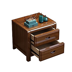 FFNUM Bedside Table Wood Bedside Cabinet Storage Cabinet Living Room Bedroom New Chinese Style Bedside Storage Drawer Small Cabinet Night Stand