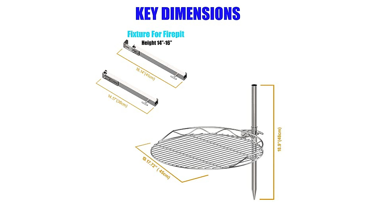 BBQSTAR Swivel Grill for 19.5" Firepits - Cook Anywhere!