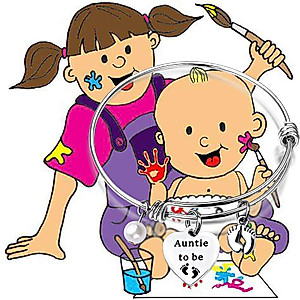 FOTAP Auntie Gift Auntie to be Bracelet Expandable Wire Bangle Funny Auntie Gift Best Sisters Get Promoted to Auntie Gift Auntie Bracelet