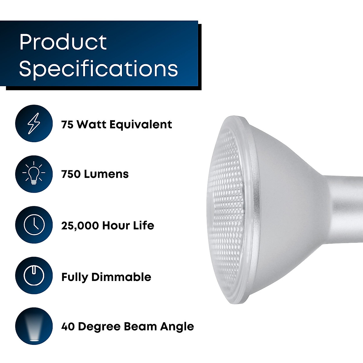 Feit Electric LED PAR30L Bulbs, 75W Equivalent, Dimmable, 3000K Bright White, 750 Lumens, 22 Year Lifetime, E26 Base, PAR30 Flood Lights, Spotlight Bulb,Weatherproof, 2 Pack, PAR30LDM/930CA/2