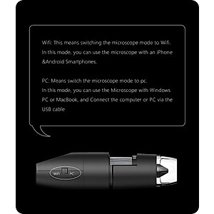 Digital Microscope Wireless Pocket Handheld USB Microscopes, 50x-1000x Zoom Fixed Focus HD Magnifier with LEDs, Inspection Camera Compatible with iPhone, Android Phone, MacBook, Windows PC (Black)