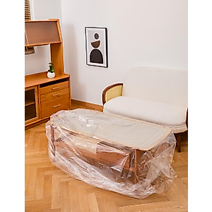 Kingplast 2 Pack Plastic Chair Cover for Moving and Storage 46"x 76" Plastic Furniture Covers Moving Heavy-Duty Water Resistant &Cover Dust-Proof for Indoor Outdoor Patio