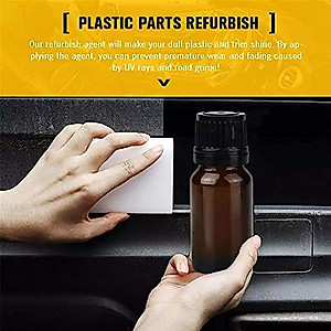 Car Plastic Parts Refurbish Agent 10ml - Coating Paste Maintenance Car Cleaner, Automotive Interior Plastic Part Retreading, Multi-Functional Restore for Car (3Pcs)